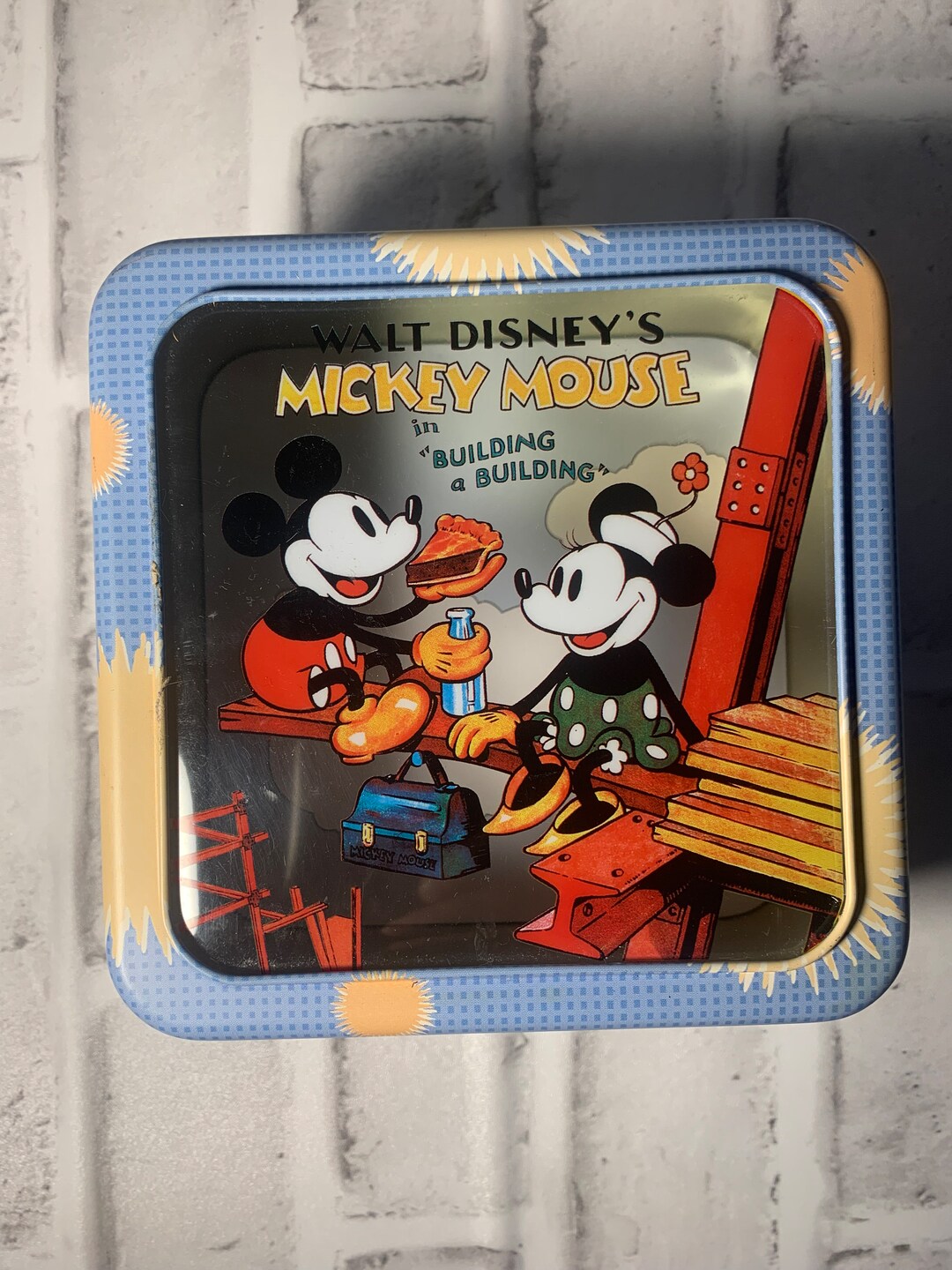 Vintage Mickey Mouse Building A Building Tin - Etsy