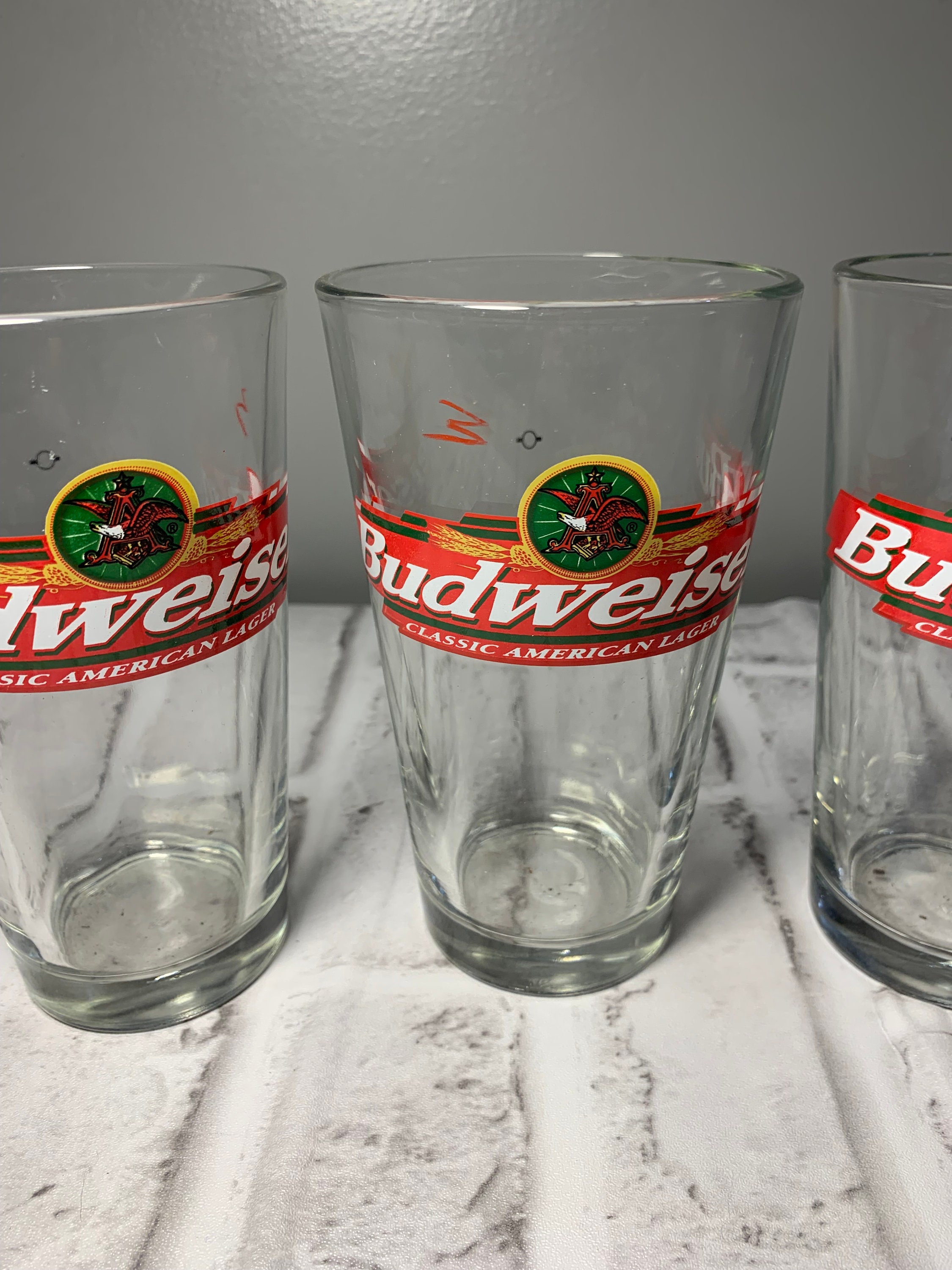 Vintage Budweiser Classic American Lager Beer Pint Set of Glasses - Etsy