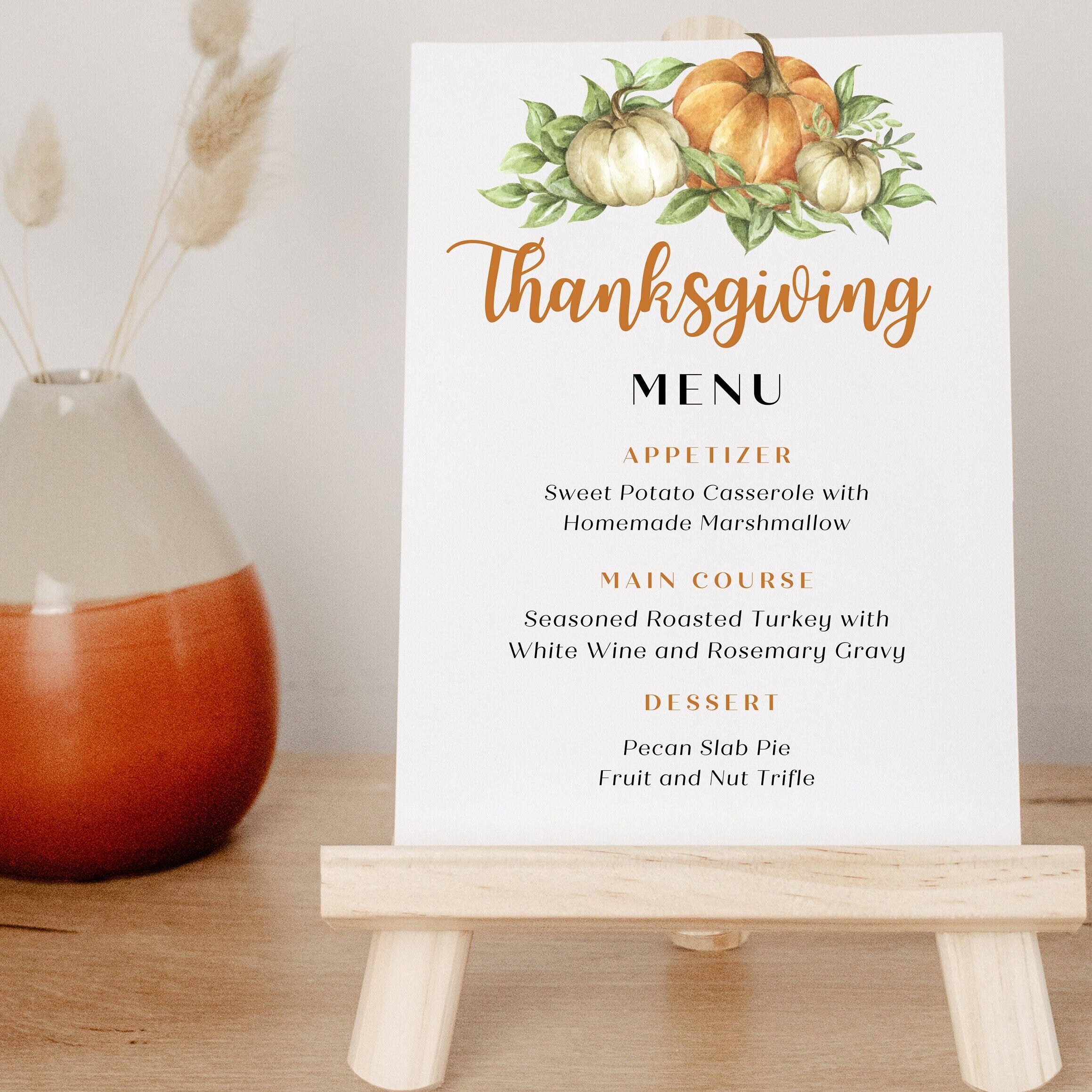 Thanksgiving Menu Digital Download Template, 2023 Dinner Template ...