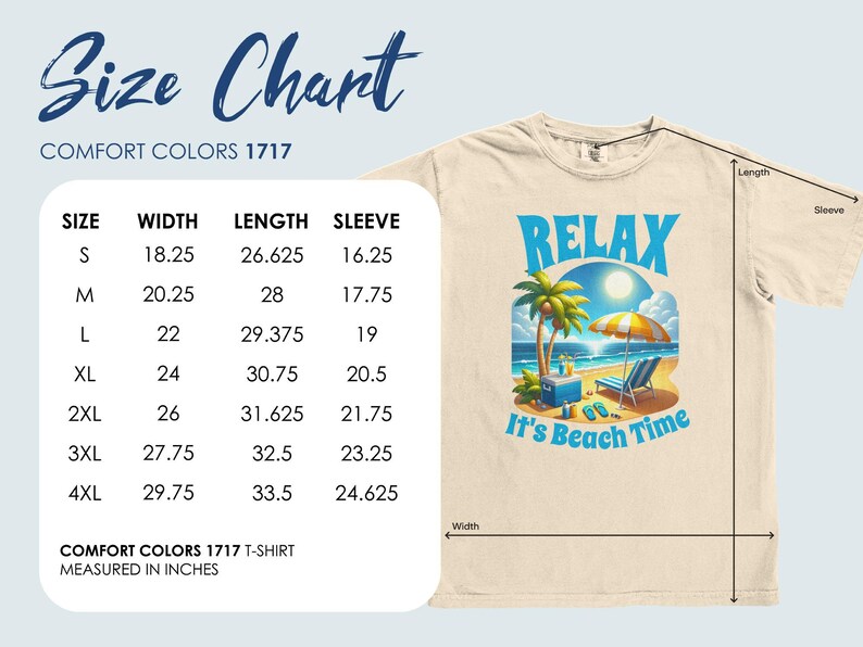 Beach Theme Comfort Colors Relax It's Beach Time T-shirt, Perfect Gift ...