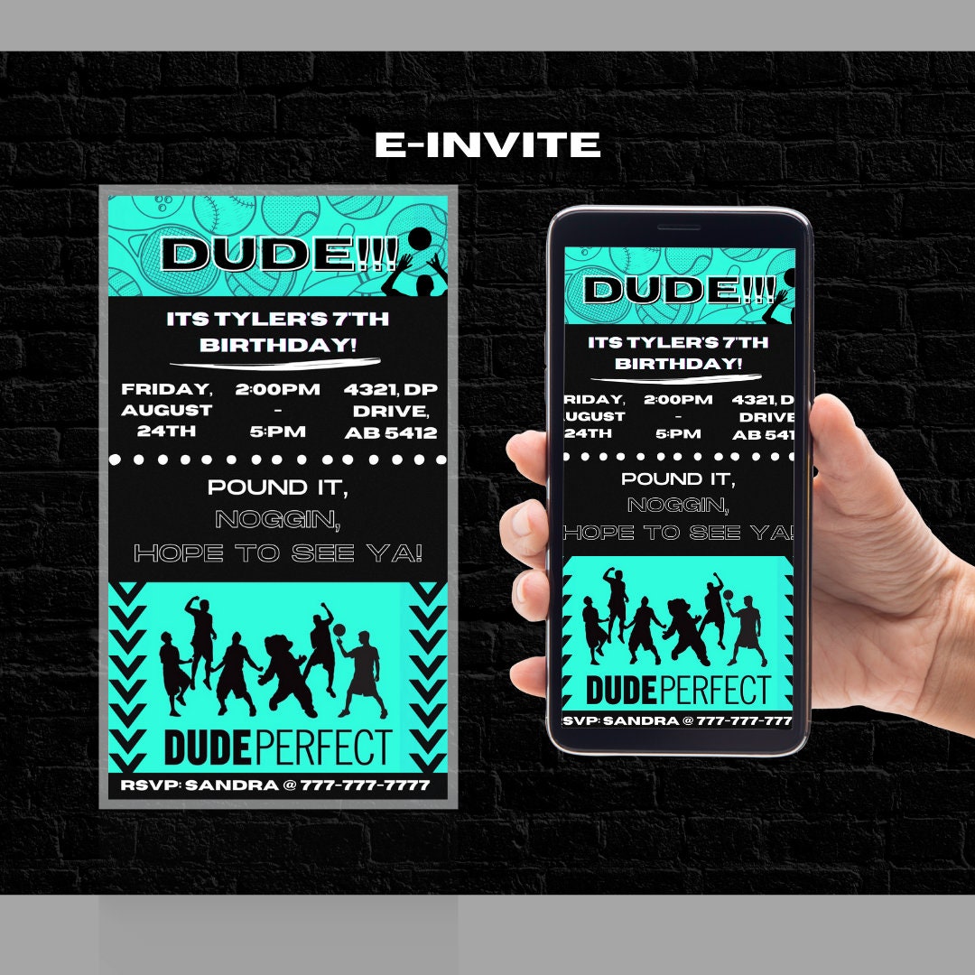 Dude Perfect Printable Card and E-invitation - Etsy