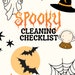Spooky Cleaning Checklist,cleaning Checklist Printable, Organization ...