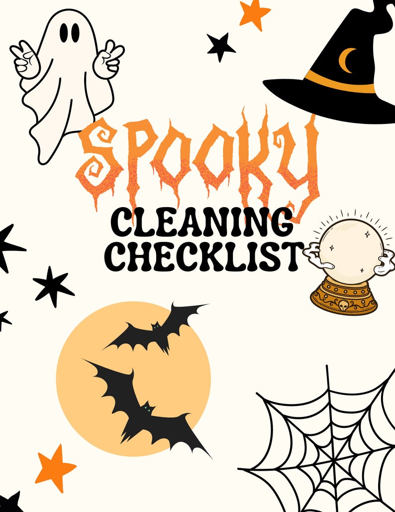 Spooky Cleaning Checklist,cleaning Checklist Printable, Organization ...