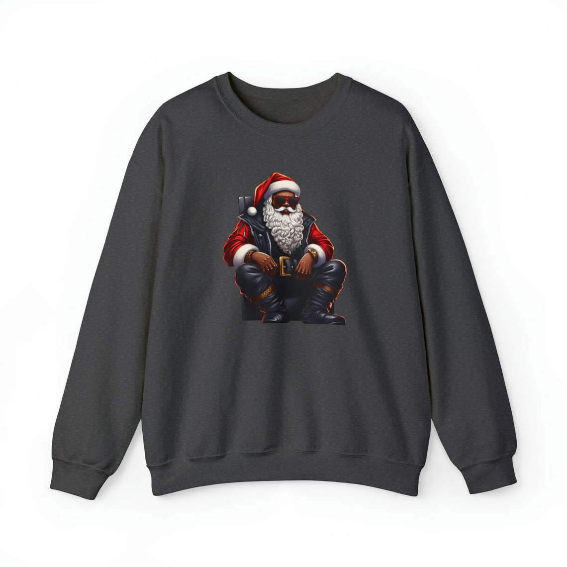 Black Santa Sweatshirt, Cool African American Santa Claus Shirt ...