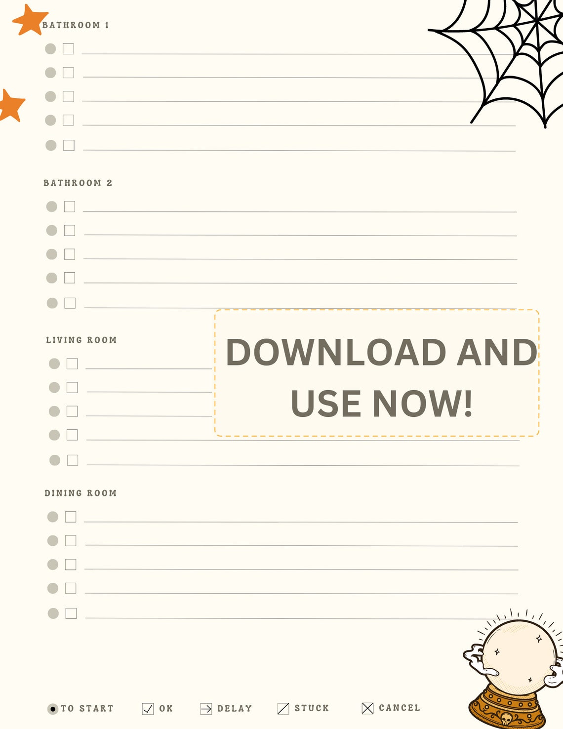 Spooky Cleaning Checklist,cleaning Checklist Printable, Organization ...