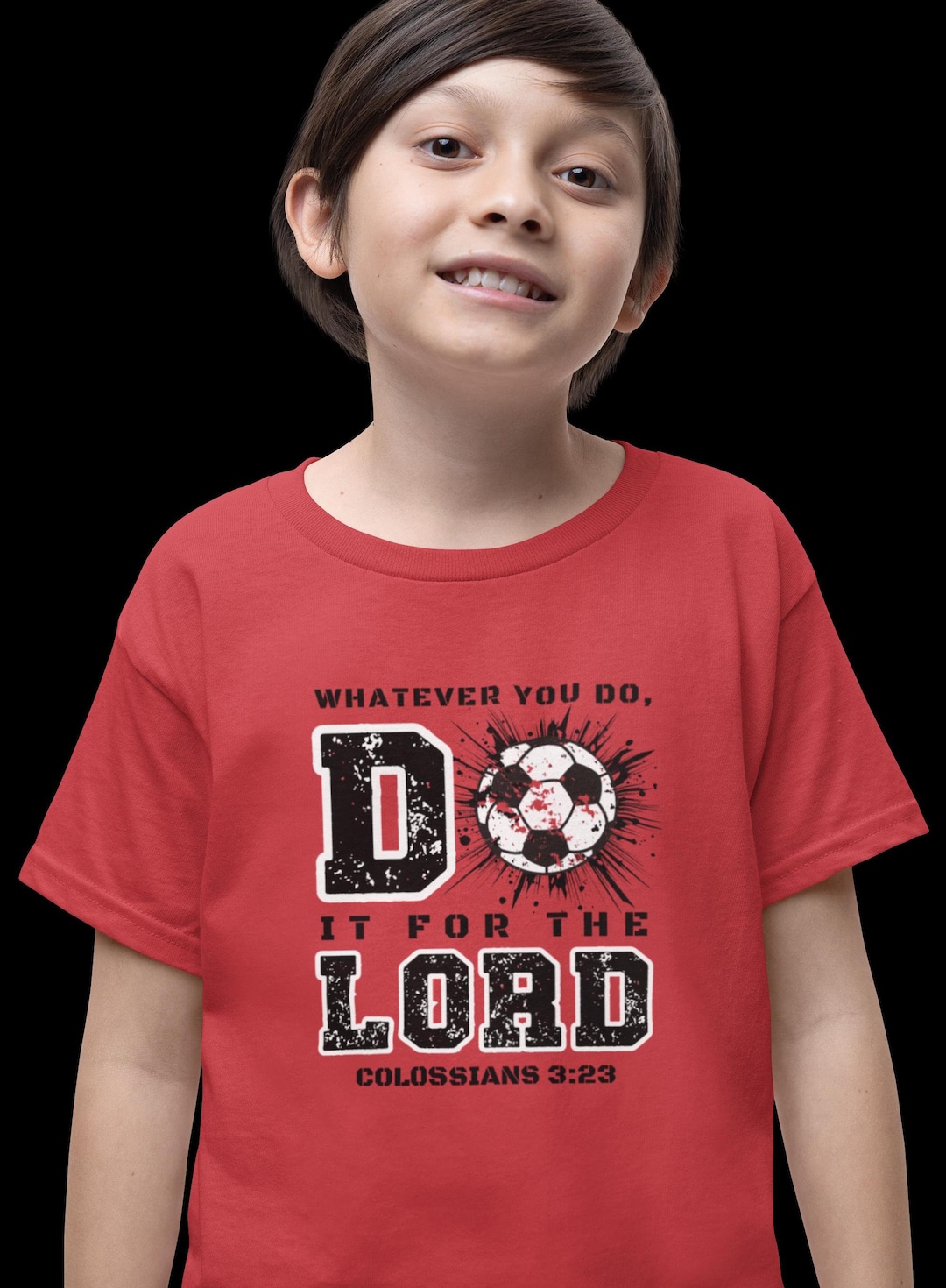 Kids Christian Soccer T-shirt, Bible Verse Tee for Soccer Player, Gift ...