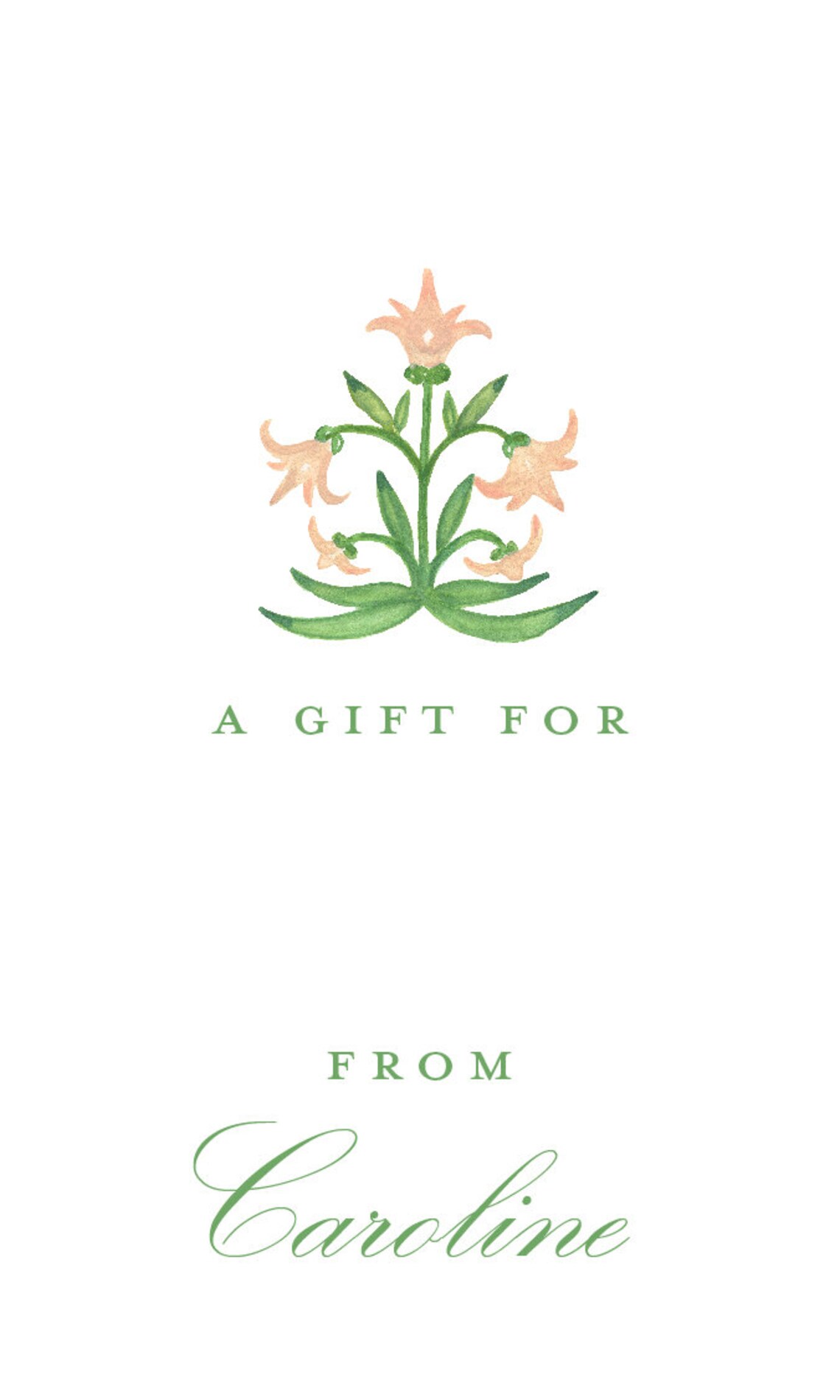 Floral Watercolor Gift Tag, Calling Card, Flowers, Watercolor Flower ...