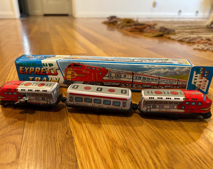 Express Train Tin Wind up Toy 3 Cars in Original Box - Etsy