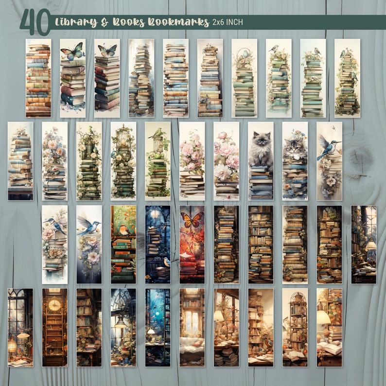 Book Watercolor Printable Bookmarks, Bookmarks Books-lovers-gift ...