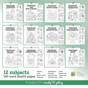 Preschool Pre-k + Kindergarten Word Search Worksheets,toddler Worksheet ...