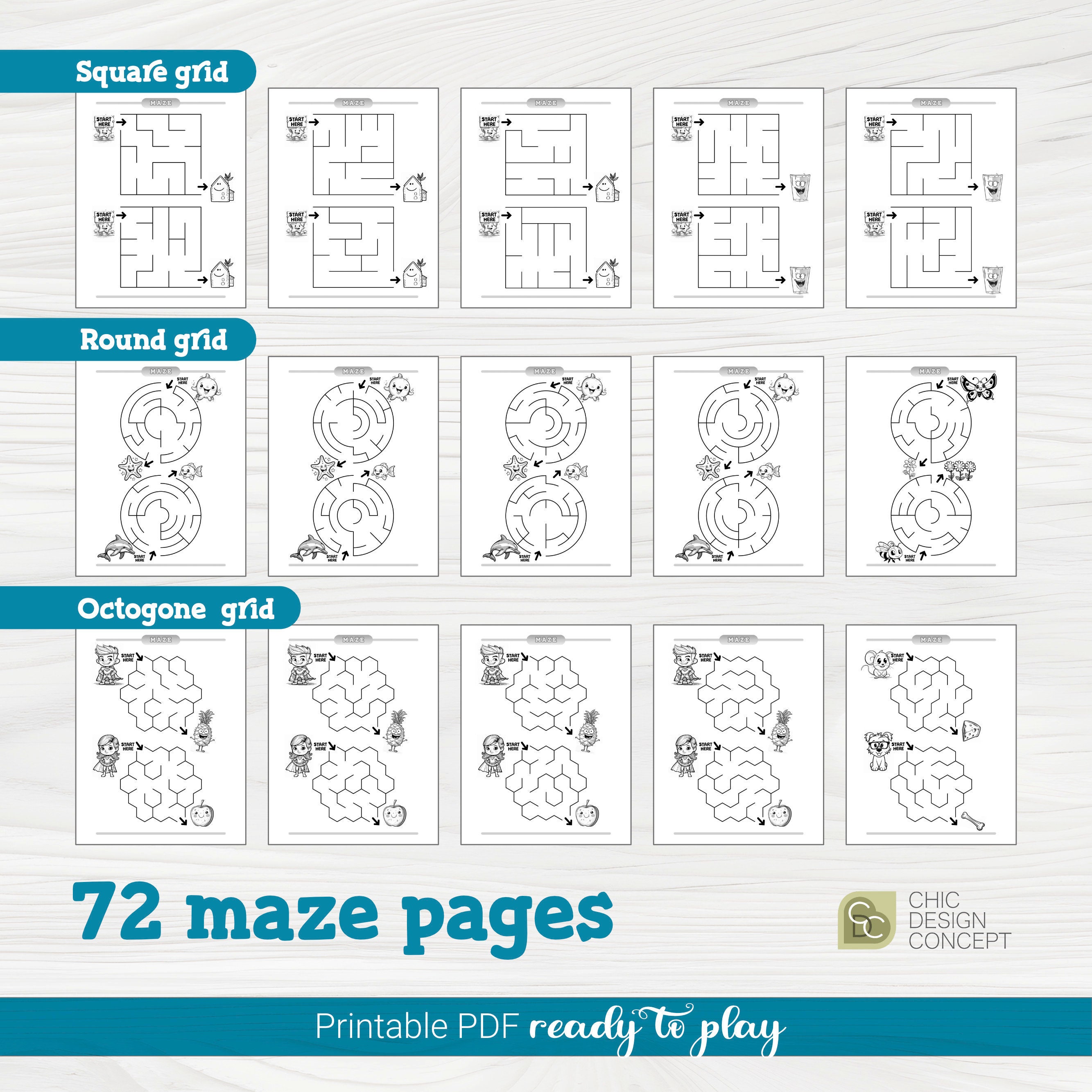 Preschool Pre-k + Kindergarten Maze Worksheets, Toddler Worksheet ...