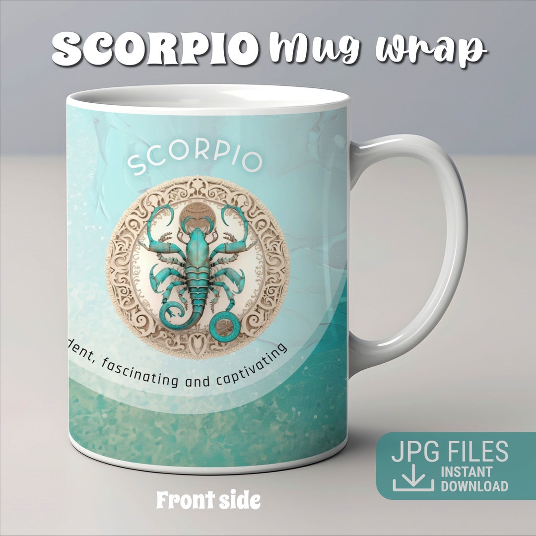 Zodiac Mug Wrap, Scorpio Mug Wrap Design JPG, Astrological Sign Mug ...