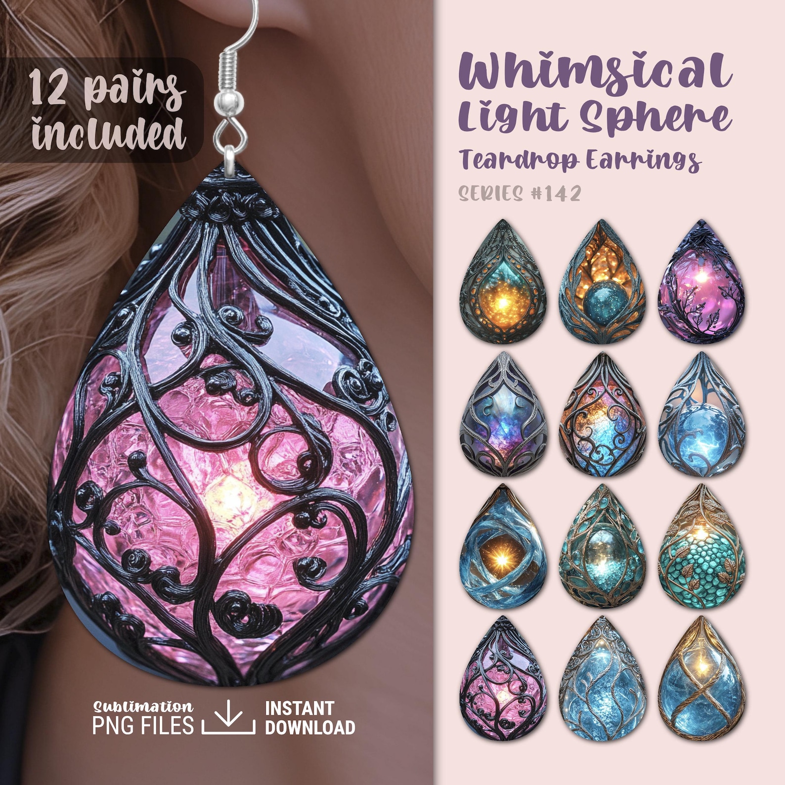 Teardrop Earring PNG Template, Sublimation Earring Template PNG ...
