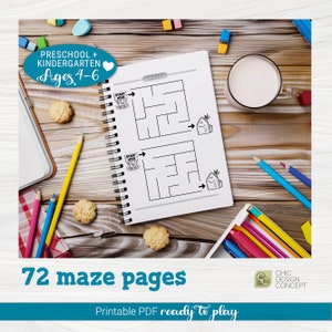Preschool Pre-k + Kindergarten Maze Worksheets, Toddler Worksheet ...