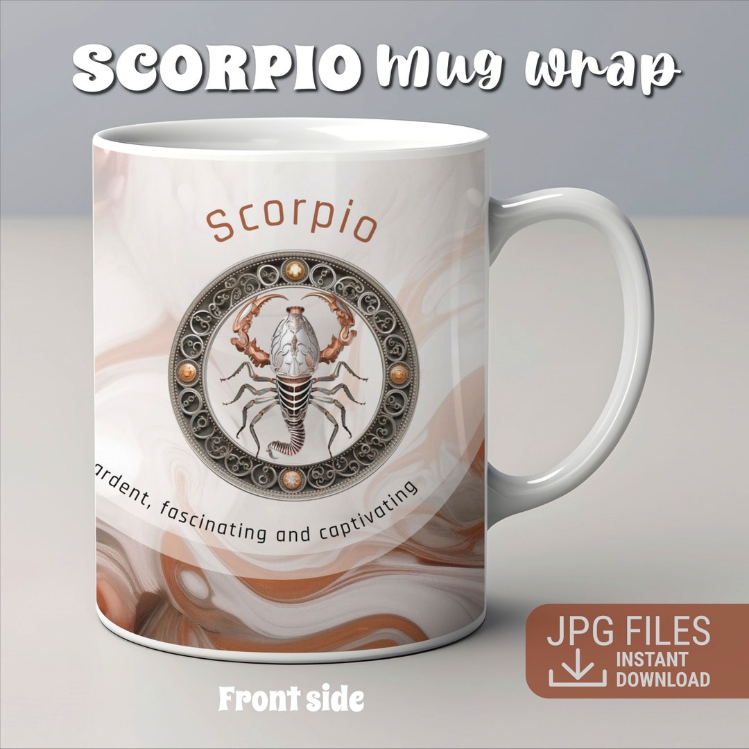 Zodiac Mug Wrap, Scorpio Mug Wrap Design JPG, Astrological Sign Mug ...