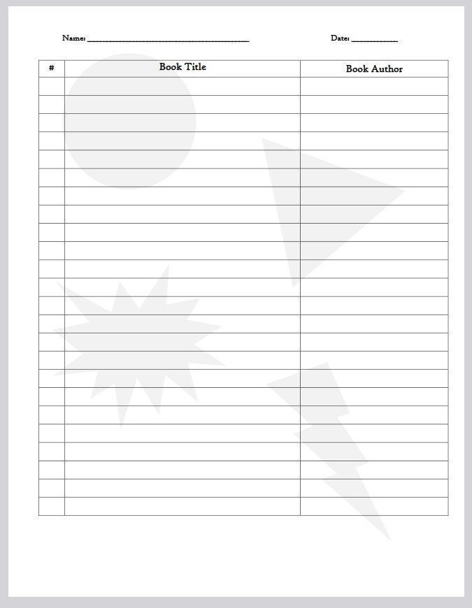 Printable Book Tracker - Etsy