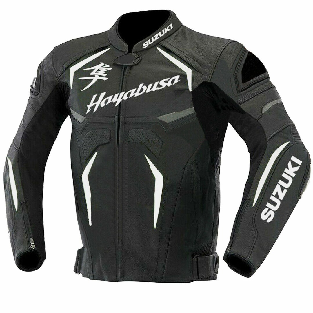 SUZUKI HAYABUSA Motorbike Racing Jacket - Cowhide Leather Motorcycle ...