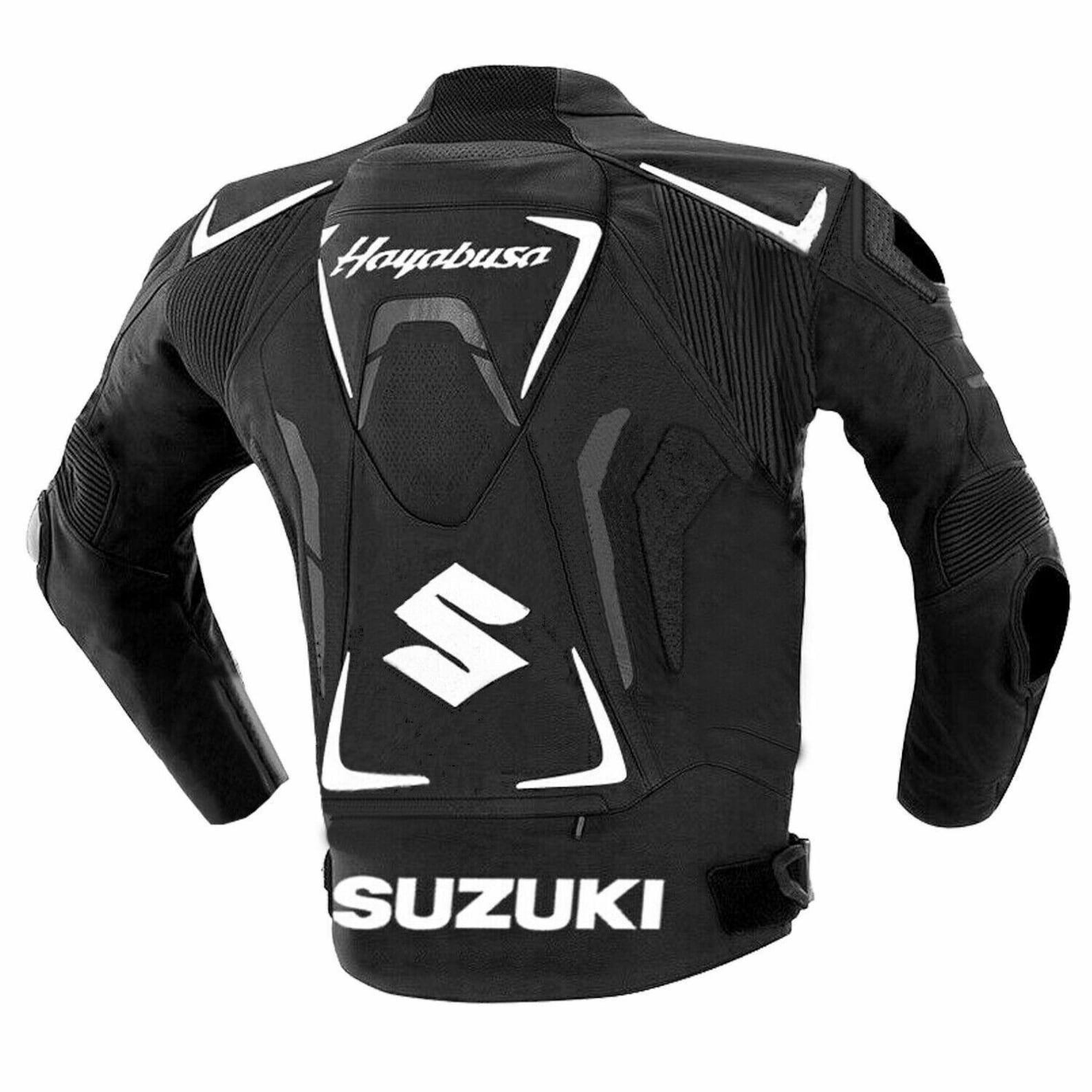SUZUKI HAYABUSA Motorbike Racing Jacket - Cowhide Leather Motorcycle ...
