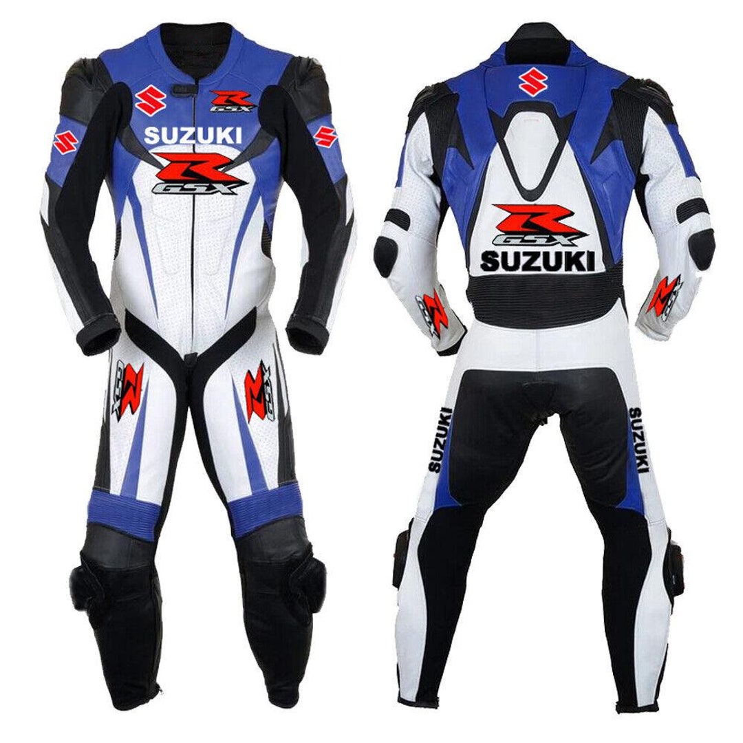 Suzuki GXR Motorbike Racing Leather Suit- CE Approved Motorbike Riding ...