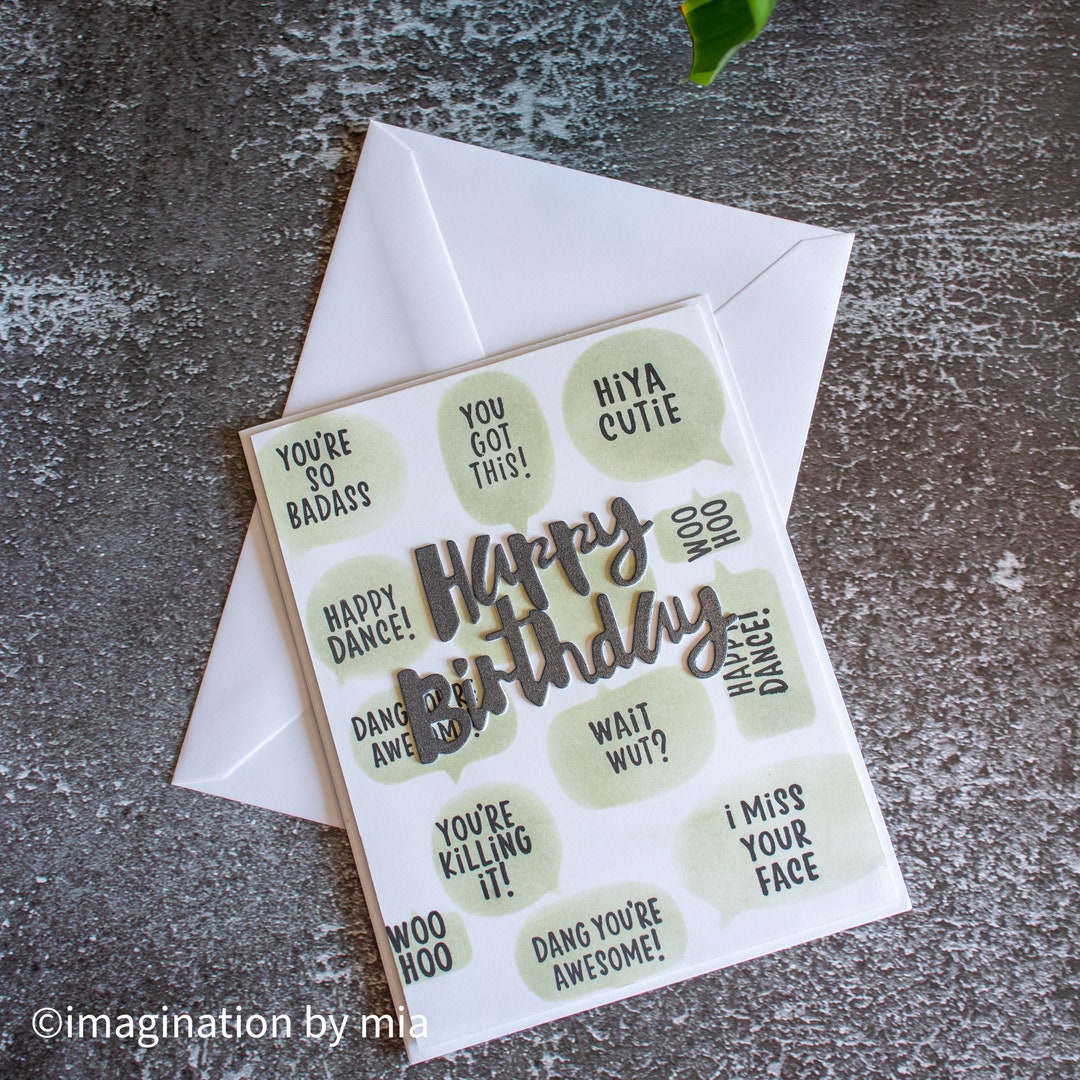 Speech Bubble Happy Birthday Card, Genre Neutral Greeting Card, Fun ...
