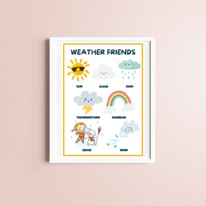 Printable Weather Chart, Digital Download, Preschool, Kindergarten ...