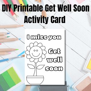 Printable Get Well Soon Coloring Card, Classroom Activities, Digital ...