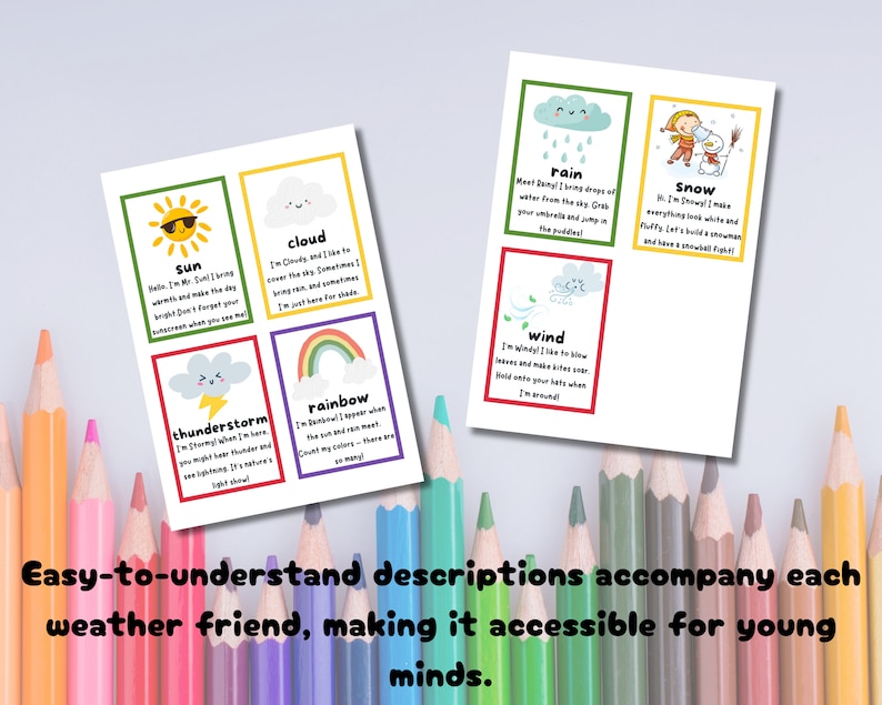 Printable Weather Chart, Digital Download, Preschool, Kindergarten ...