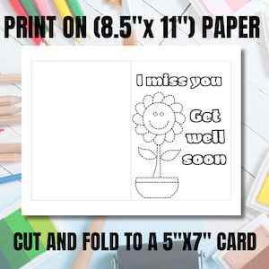 Printable Get Well Soon Coloring Card, Classroom Activities, Digital ...