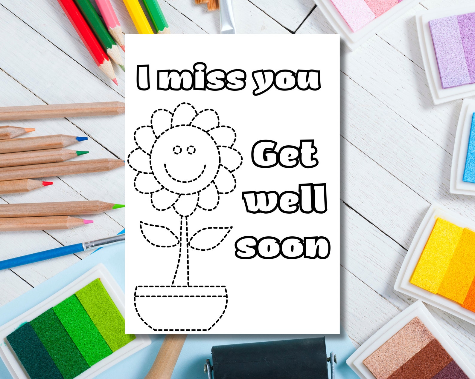 Printable Get Well Soon Coloring Card, Classroom Activities, Digital ...