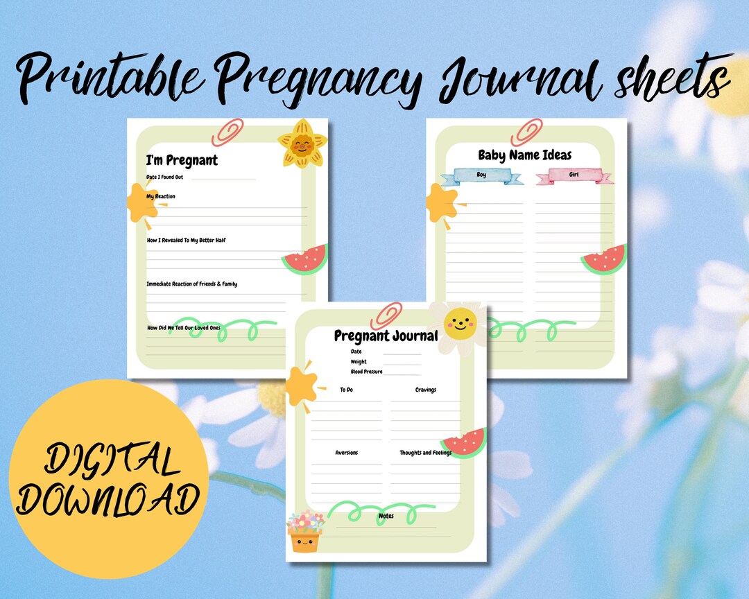 Printable Pregnancy Journal Pages Digital Download Pregnancy - Etsy