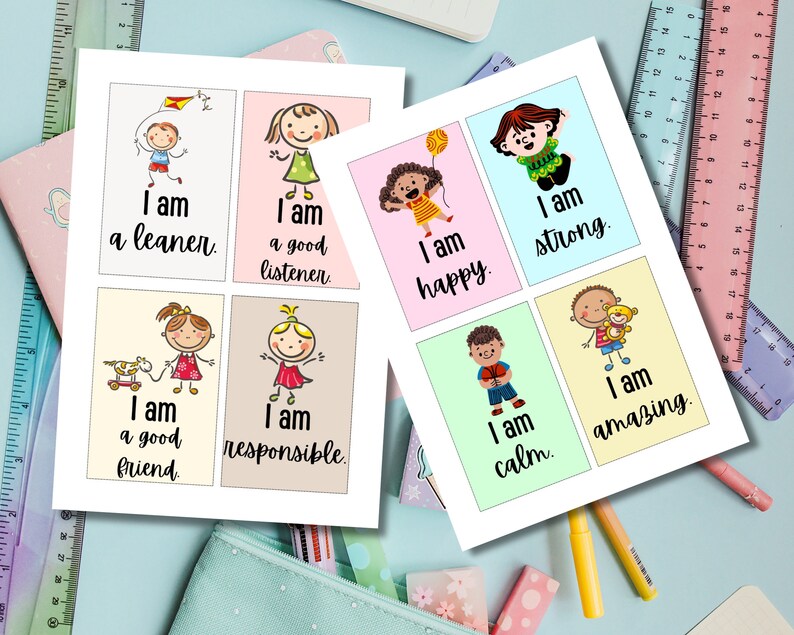 Positive Affirmation Cards for Kids Printable, Children's Positive ...