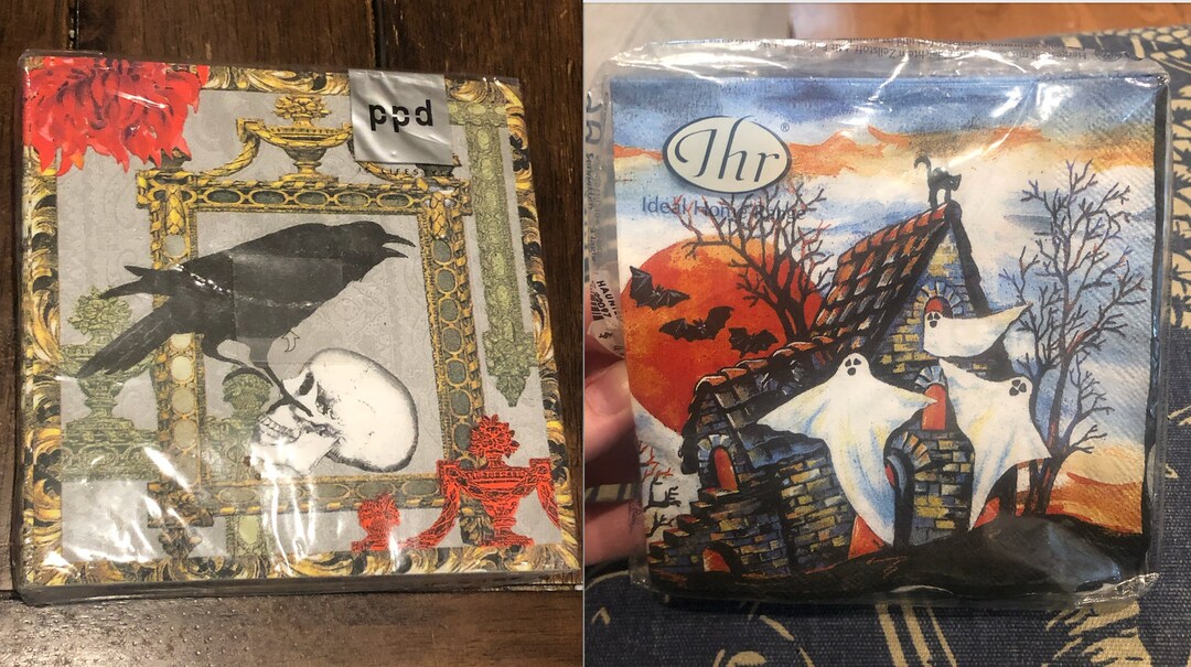 NWT Halloween Party Napkin Bundle Raven Skull Ghosts Haunted - Etsy