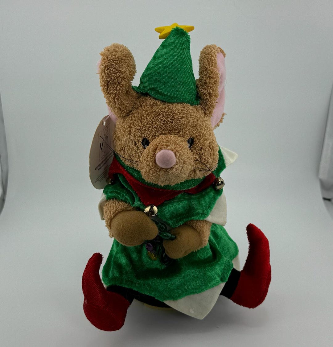 New Gemmy Industries Vintage 90s Mouse Motionette Singing Christmas Elf ...