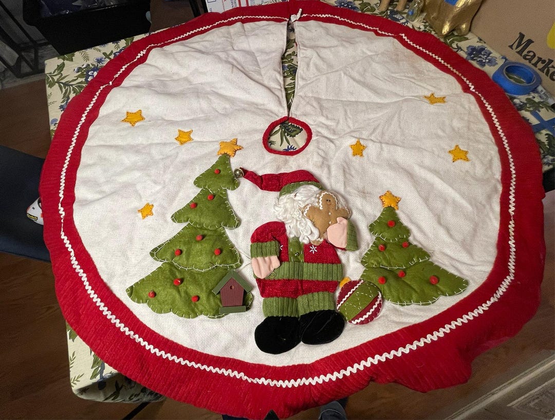 Santa's Best Christmas Tree Skirt Vintage Mini Kids Christmas Decor ...
