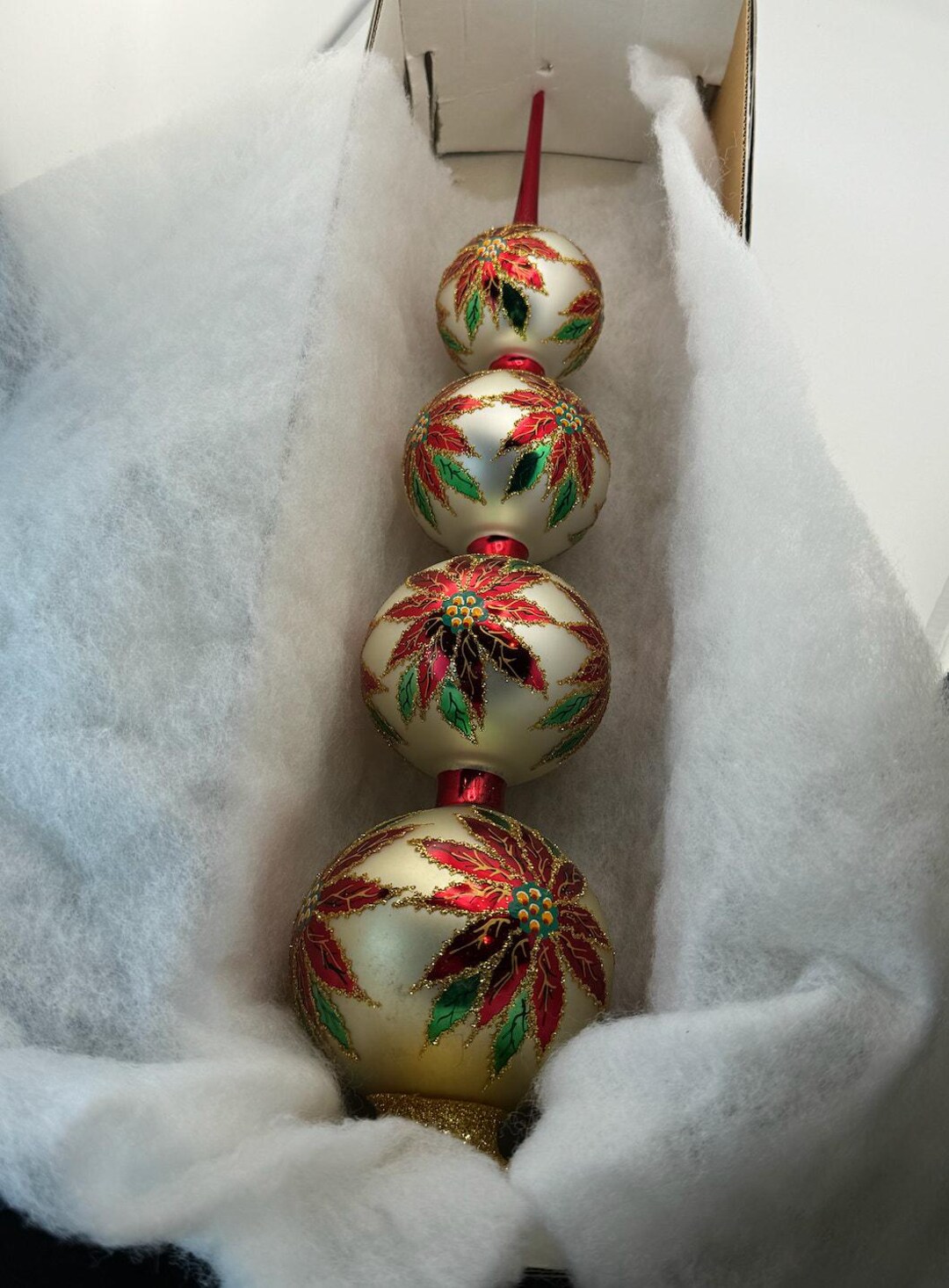 RARE Vintage Christmas Christopher Radko Winter Blossom Tree Topper ...