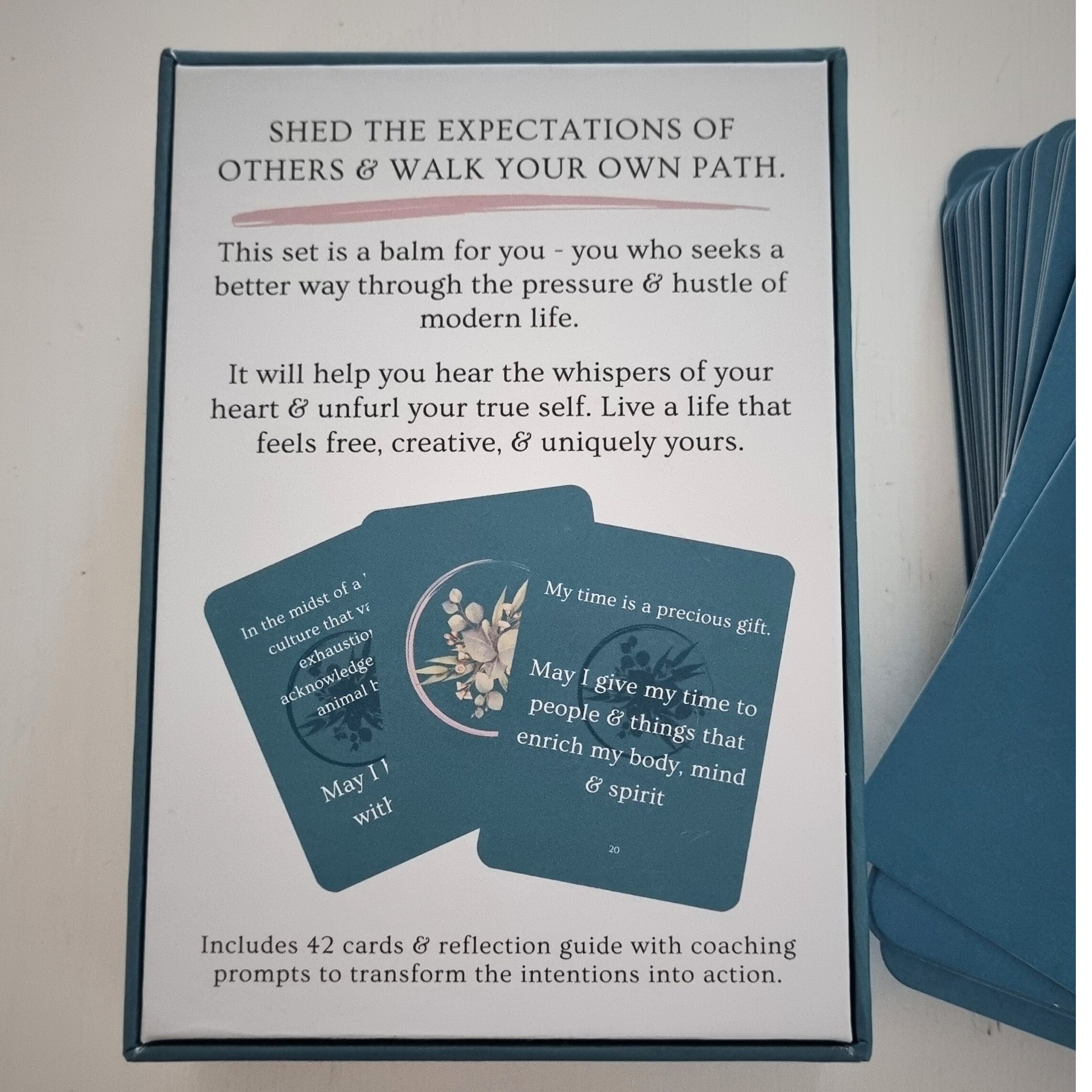 Intention Card Deck & Guide Booklet, Wellbeing, Affirmation, Journal ...