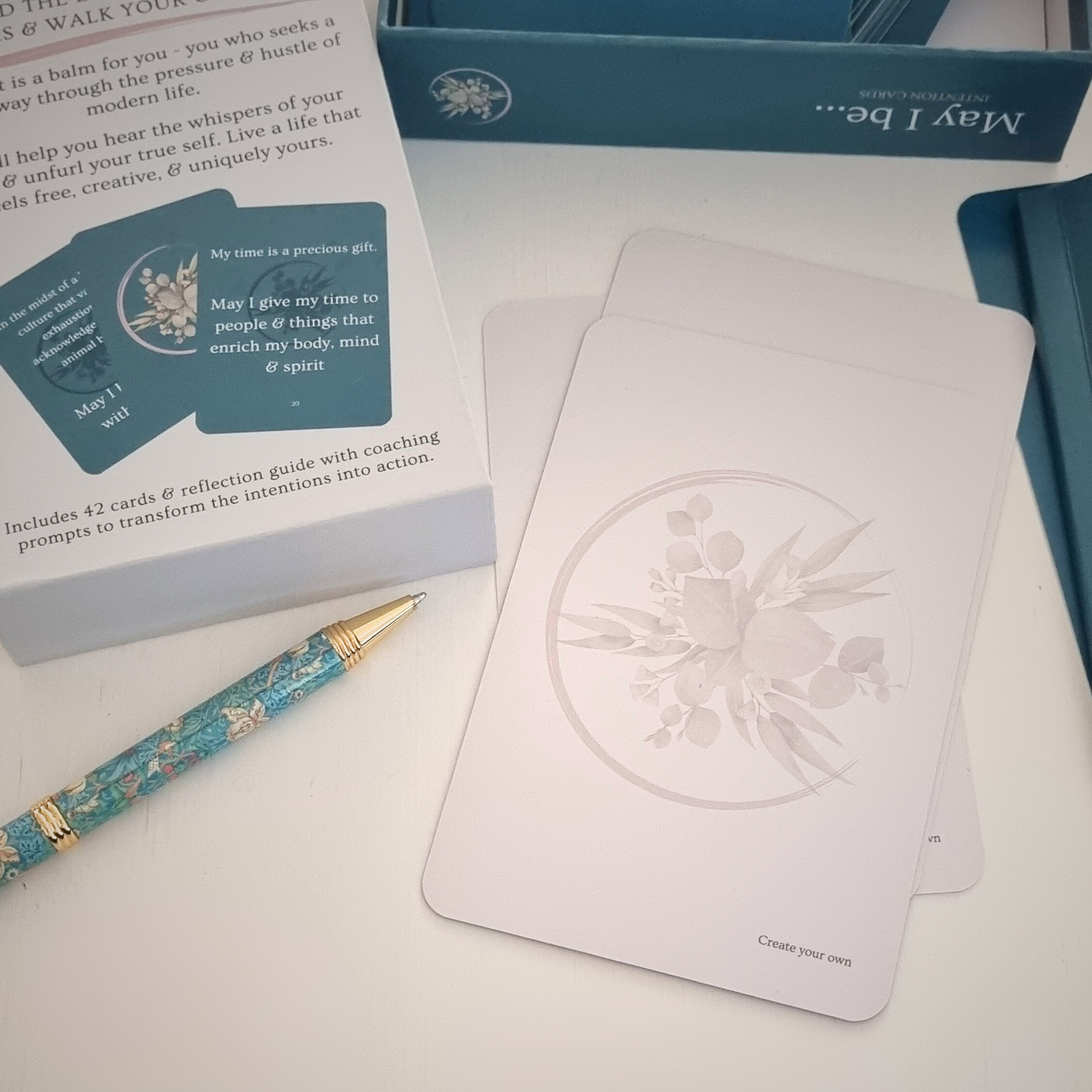 Intention Card Deck & Guide Booklet, Wellbeing, Affirmation, Journal ...