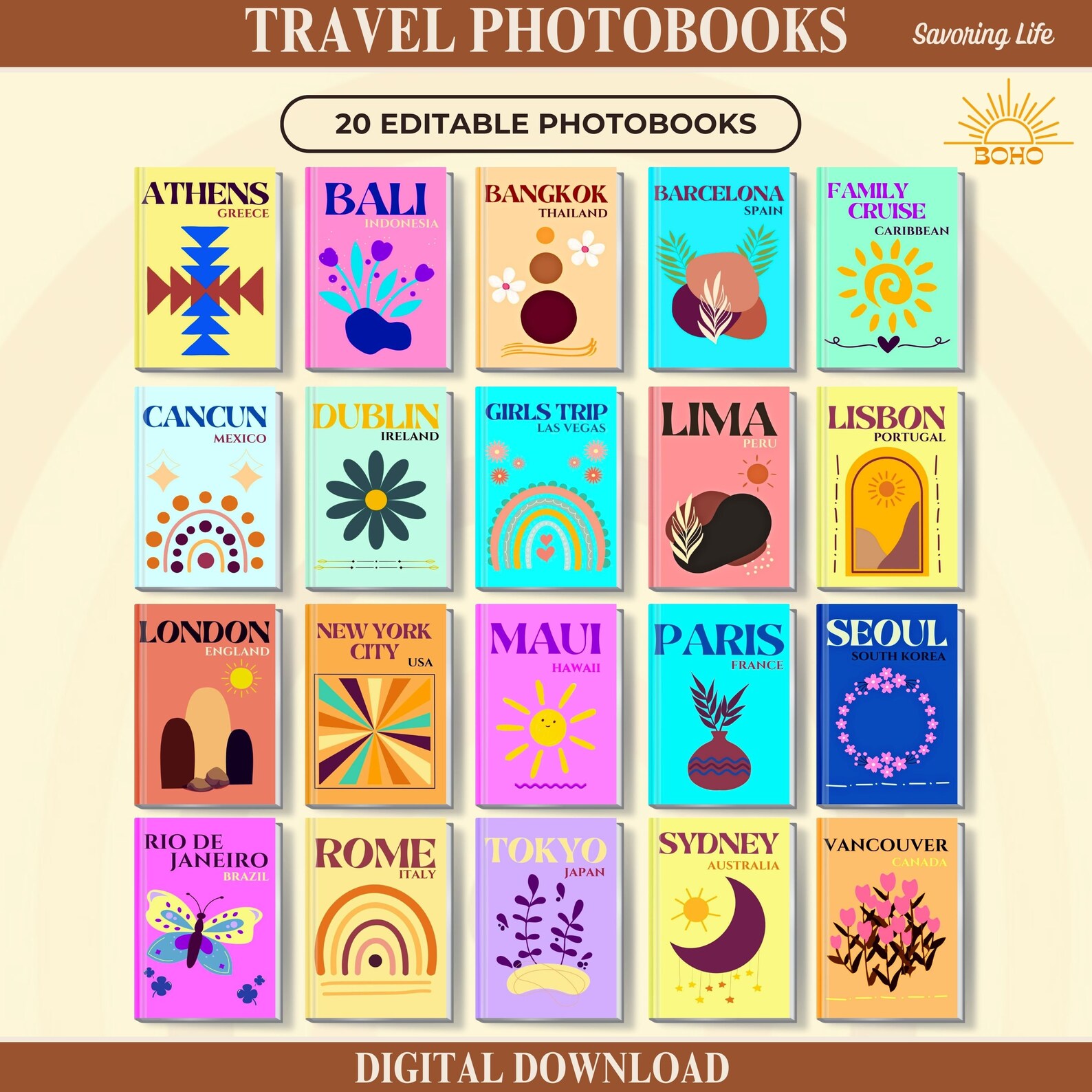 20 Travel Print Photo Books | Customizable Photo Book Template | Travel ...