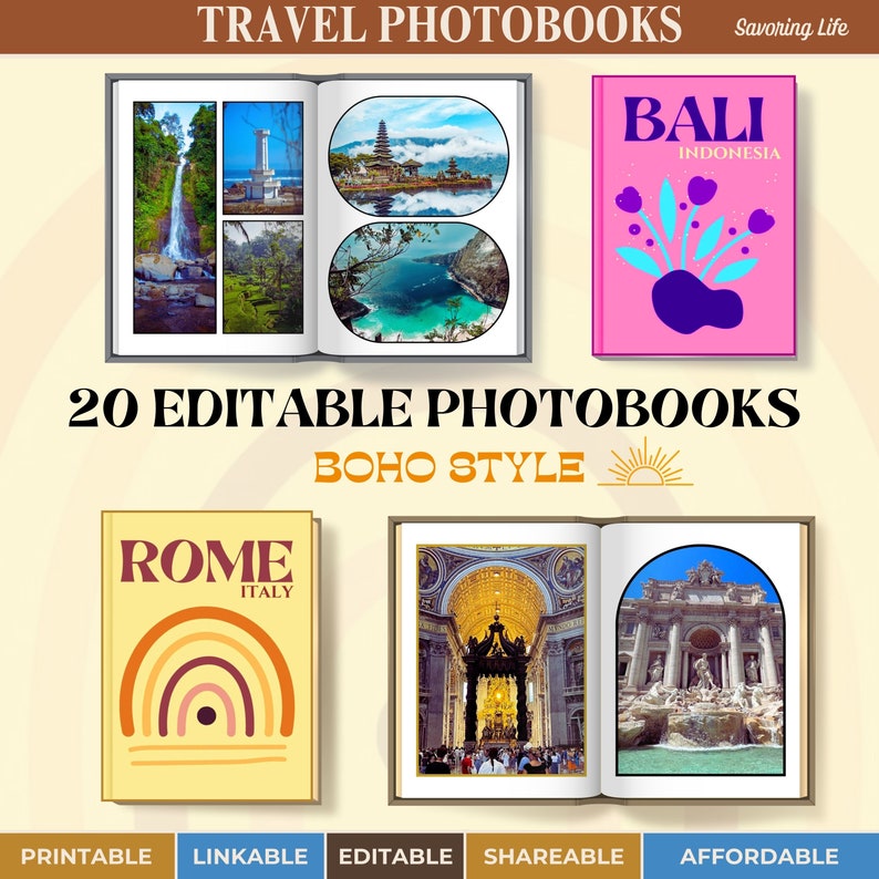 20 Travel Print Photo Books | Customizable Photo Book Template | Travel ...