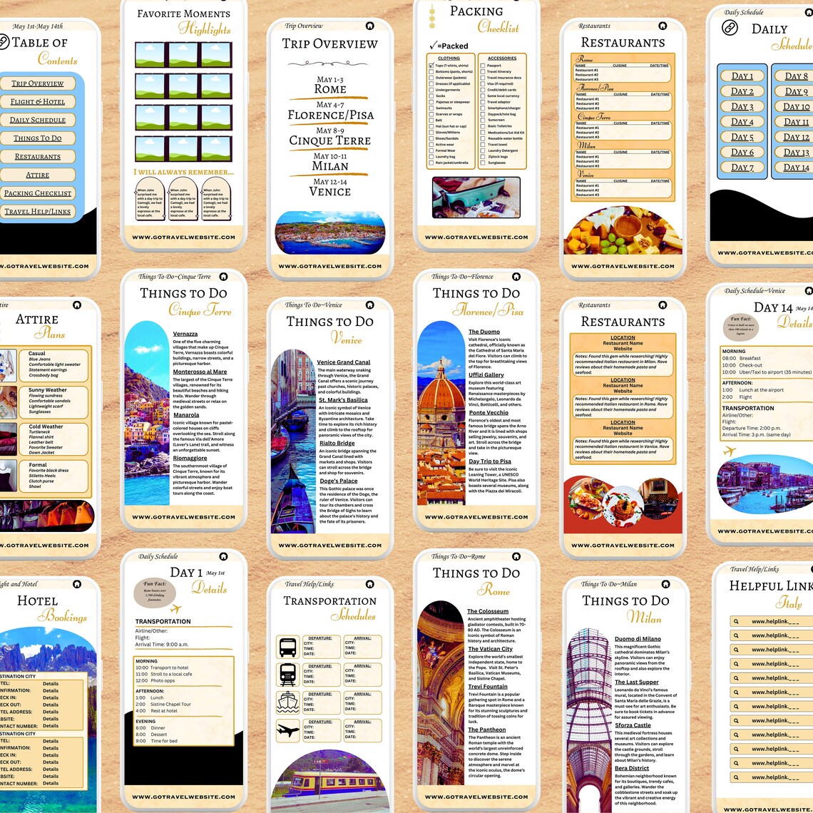 30 Page Travel Itinerary Template Traveling Guide Travel Marketing ...