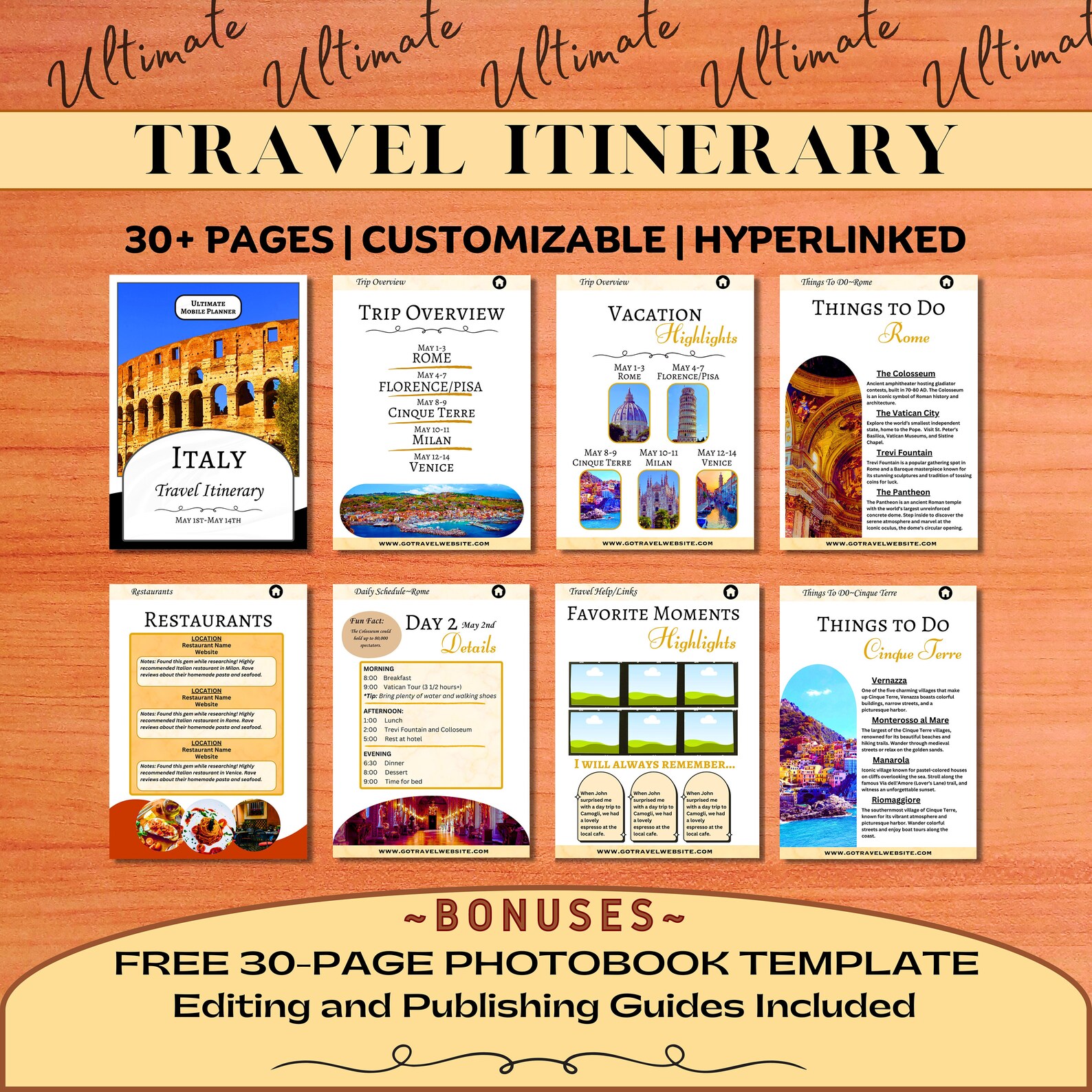 30+ Page Travel Itinerary Template | Traveling Guide | Travel Marketing ...