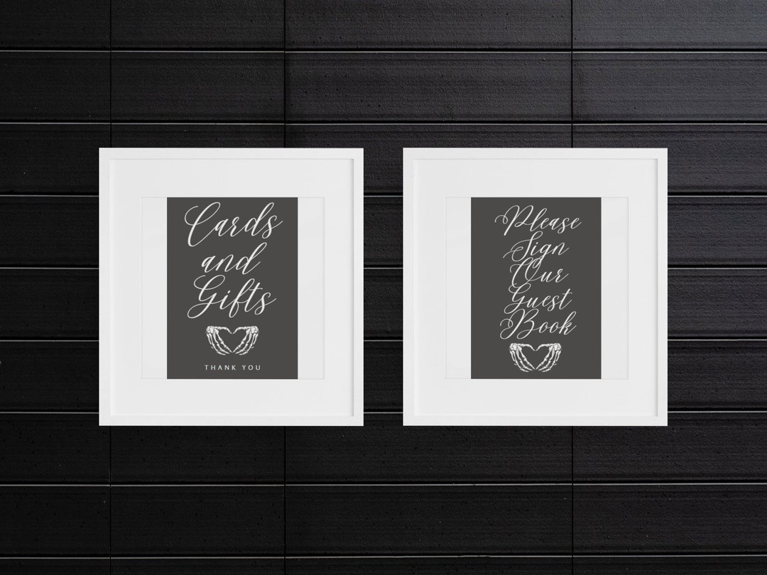 Gothic Guestbook Sign Template, Gothic Cards and Gifts Template, Dark ...