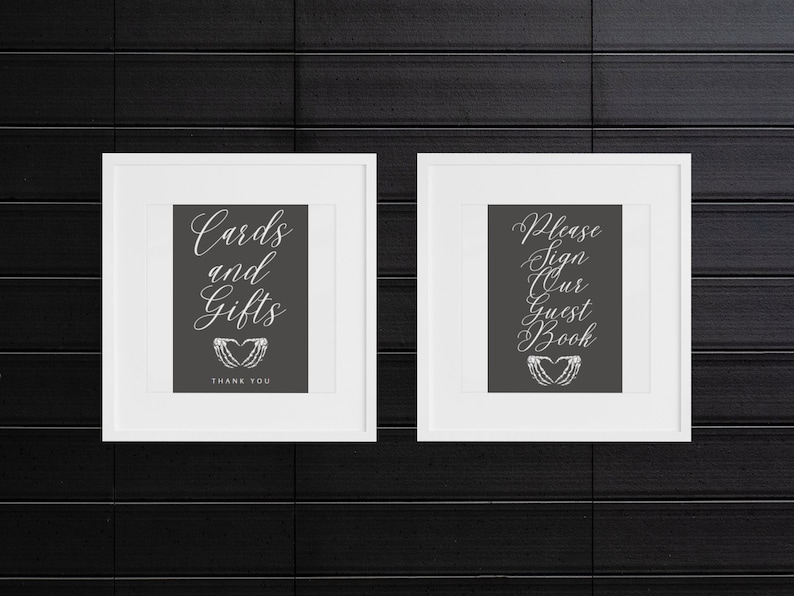 Gothic Guestbook Sign Template, Gothic Cards and Gifts Template, Dark ...