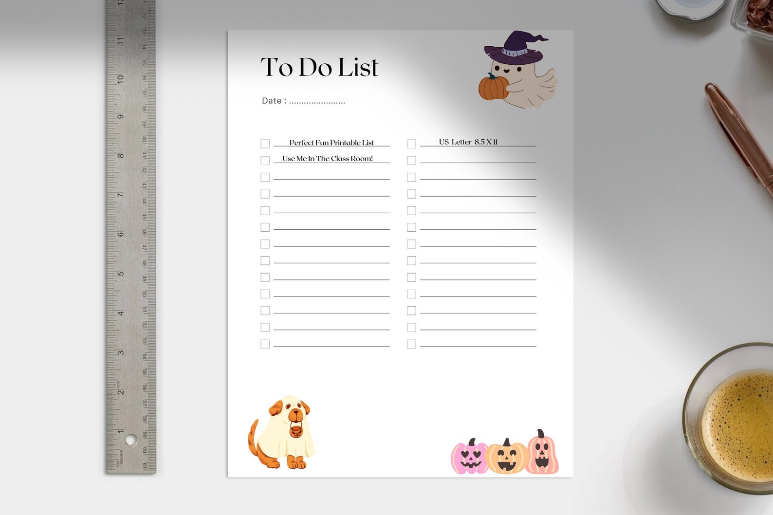 Halloween Theme To-do List Cute Fun Minimalist - Etsy