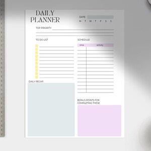Printable Daily Planner, to Do List, Productivity Check List, Daily ...