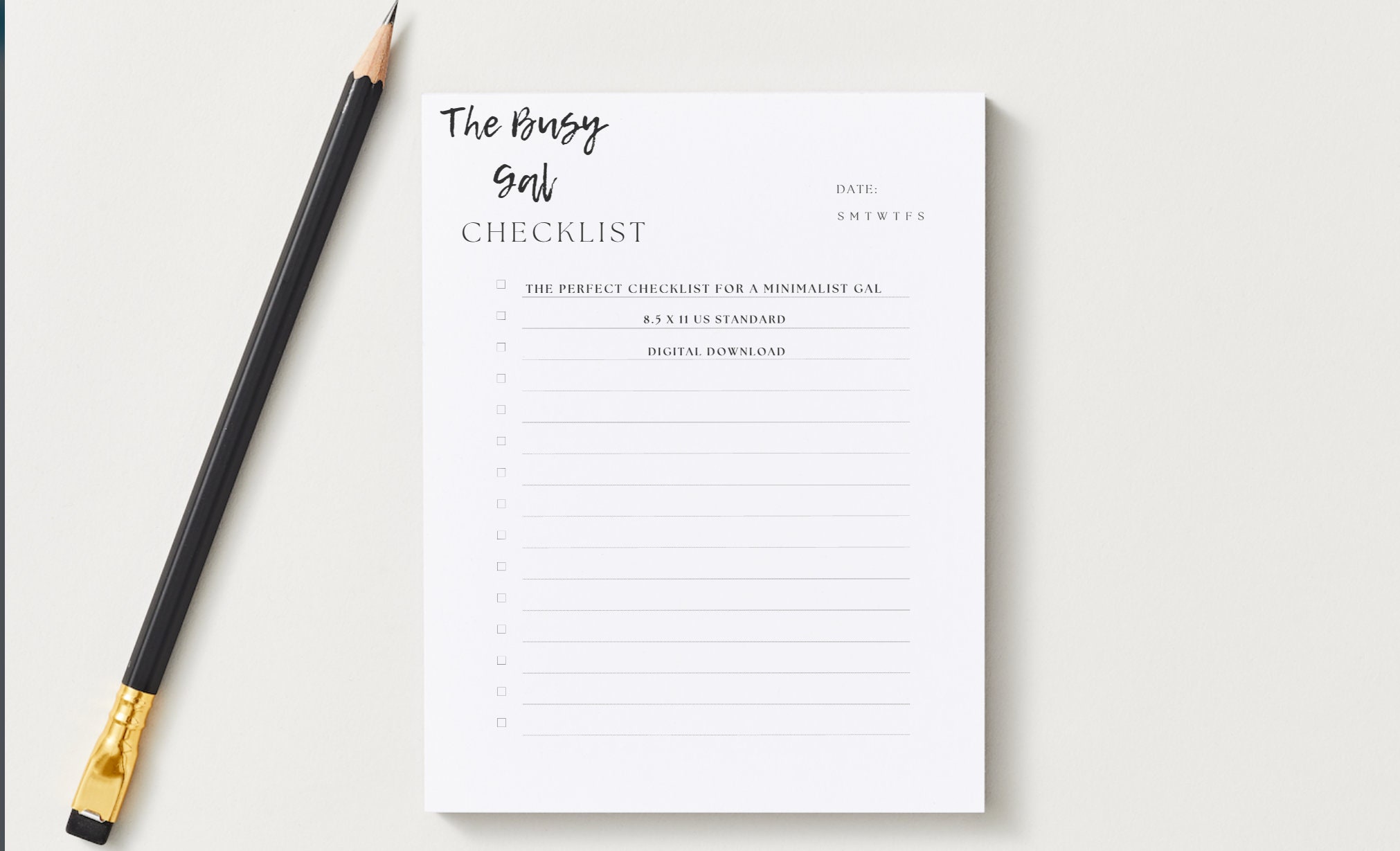 Busy Gal Check List Minimalistic Simple Easy to Use - Etsy