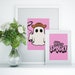 Cowboy Ghost Print, Cow Print Ghost, Pink and White Ghost, Halloween ...
