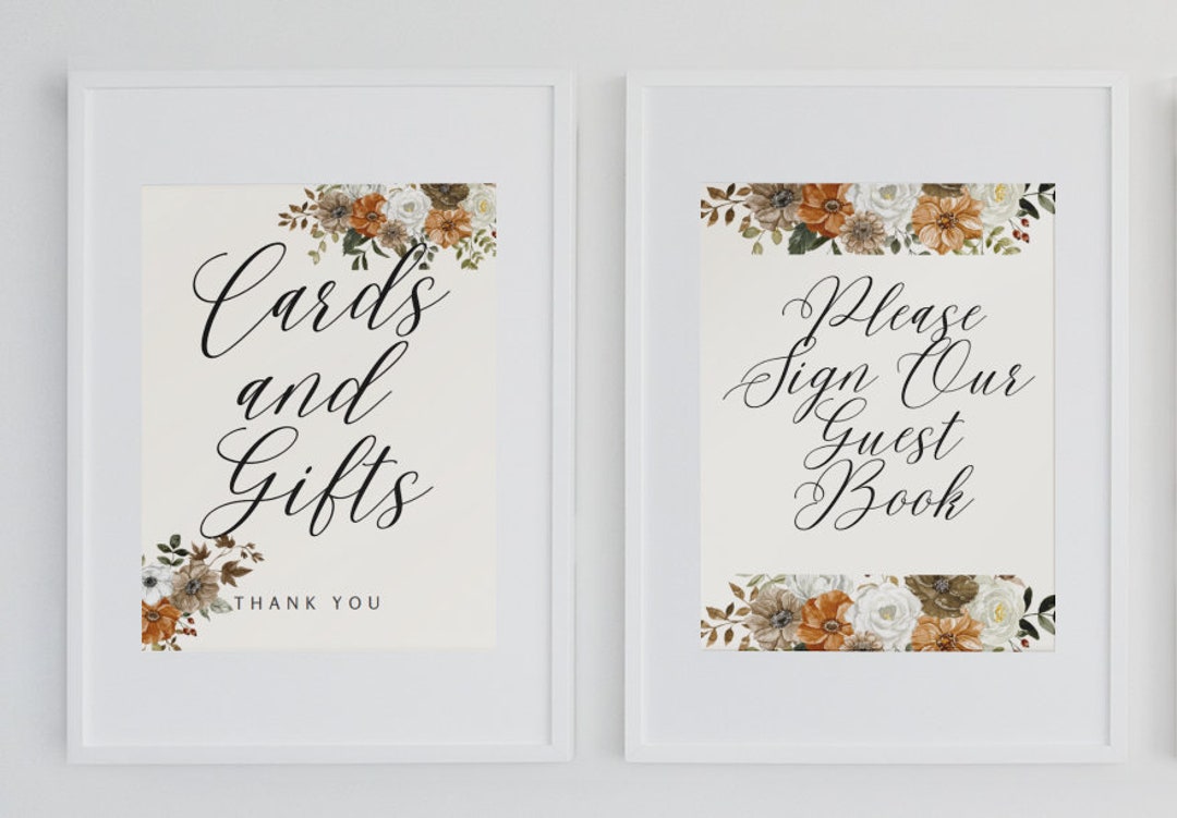 Rustic Wedding Sign Template, Fall Wedding Decor Sign, Autumn Wedding ...