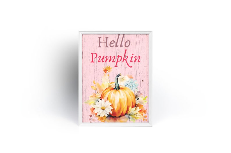 Hello Pumpkin, Fall Art, Fall Home Decor, Hello Pumpkin Multiple Colors ...