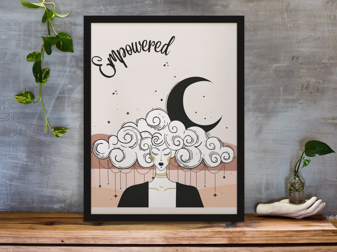 Spiritual Art Print, Goddess, Illustration Neutral Home, Wall Decor ...